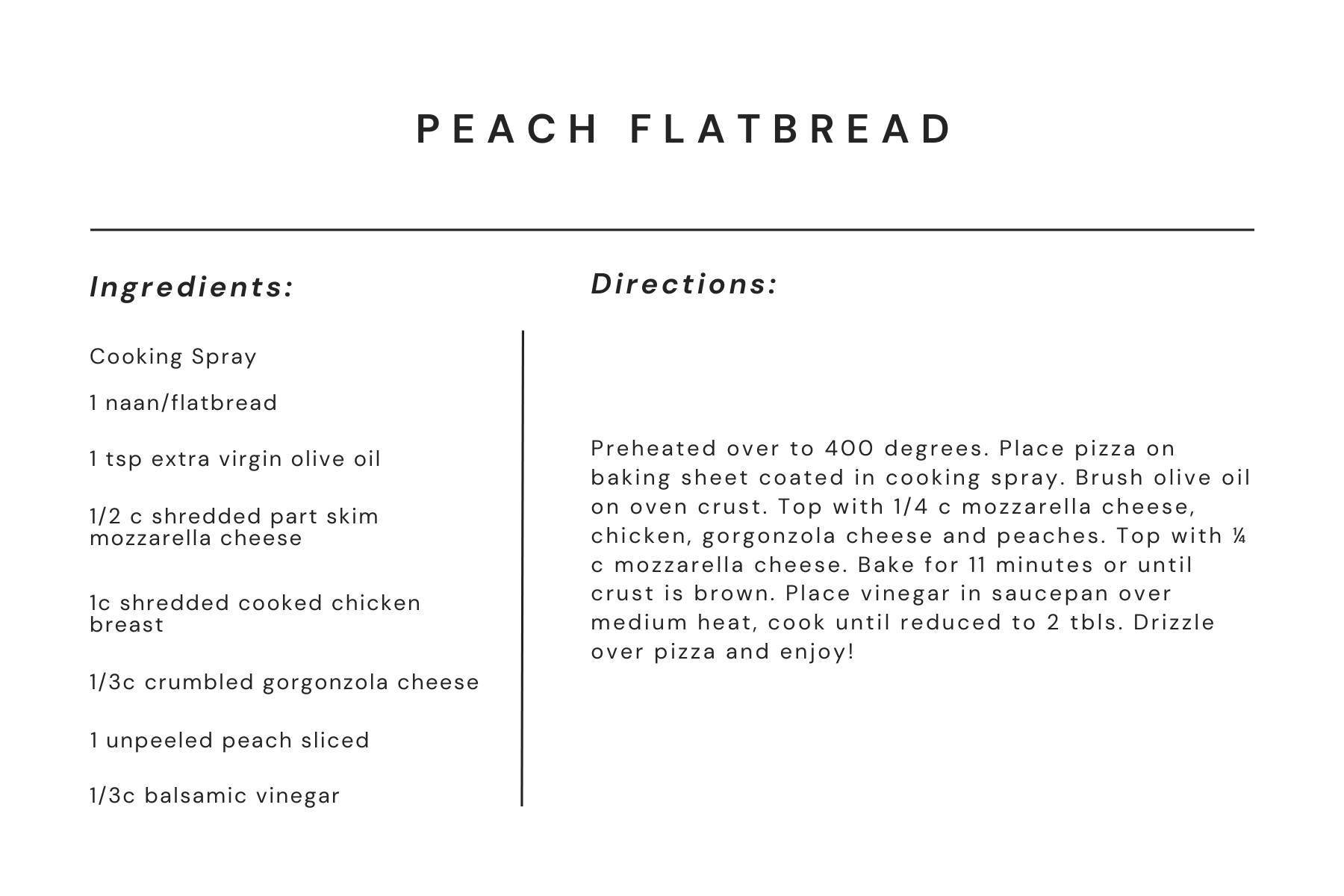 Peach Flatbread Recipe - KB Plumbing